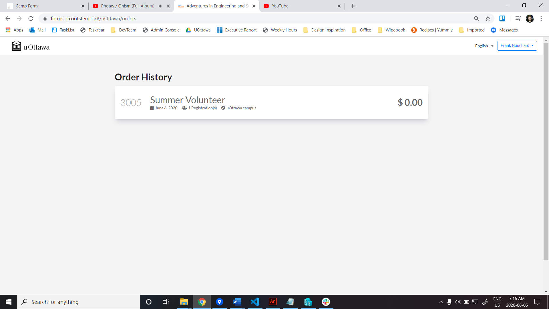 Order History